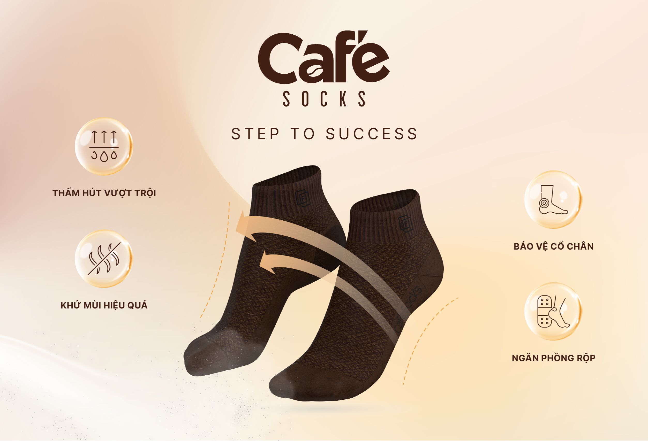 Vớ cà phê Café Socks by Faslink - Step to Success